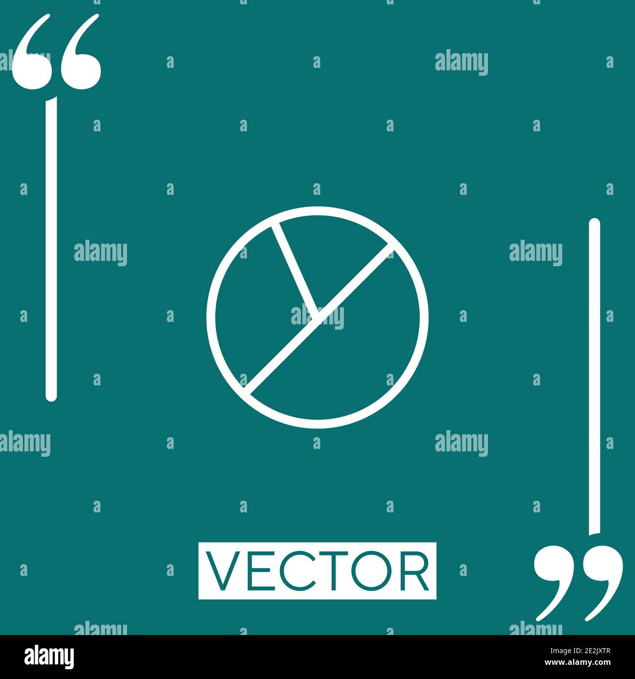 three pieces pie chart vector icon Linear icon. Editable stroke line ...