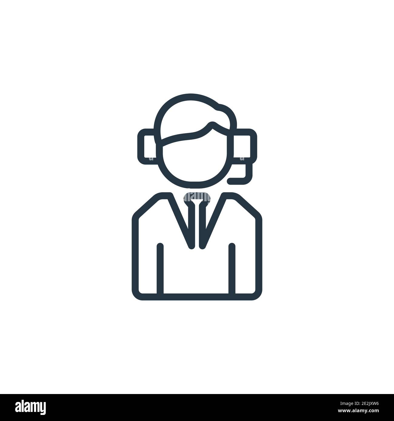 Operator outline vector icon. Thin line black operator icon, flat ...