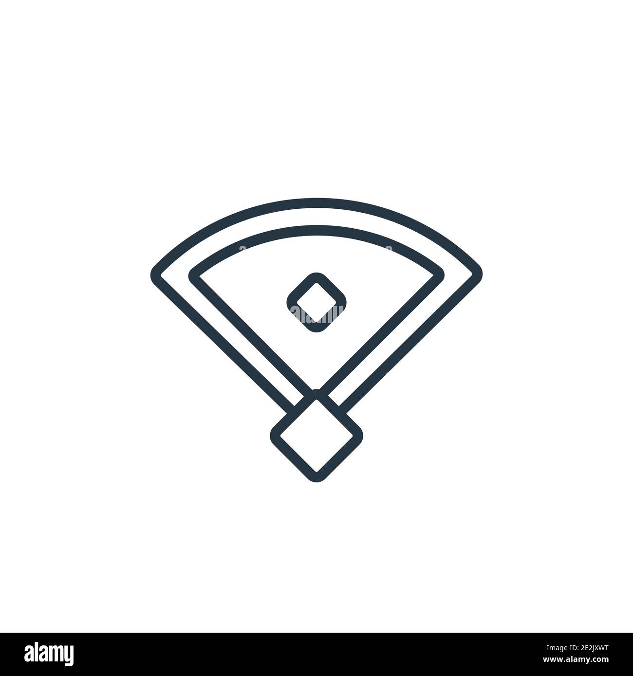 Baseball field outline vector icon. Thin line black baseball field icon ...