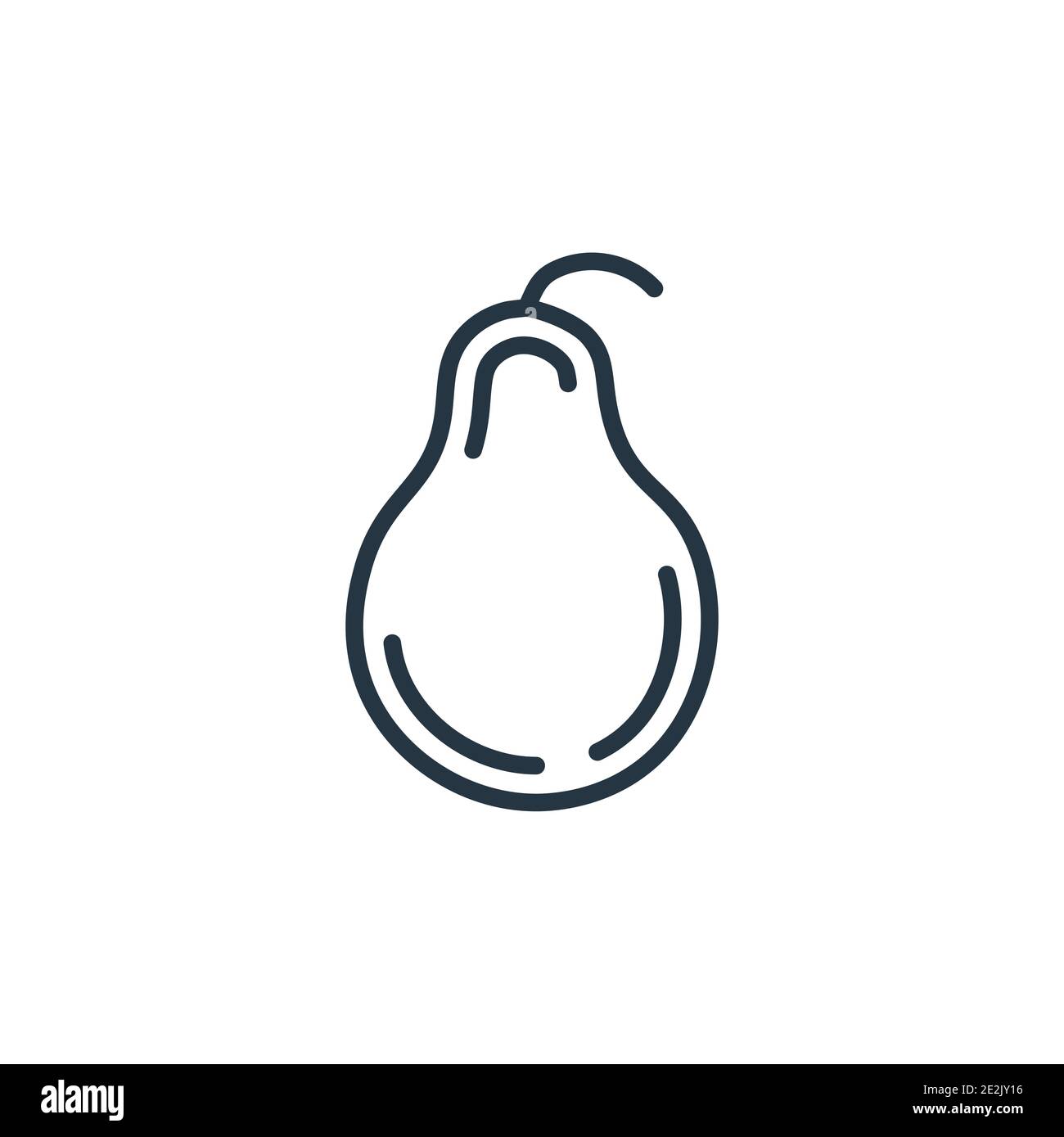 Pear outline vector icon. Thin line black pear icon, flat vector simple ...