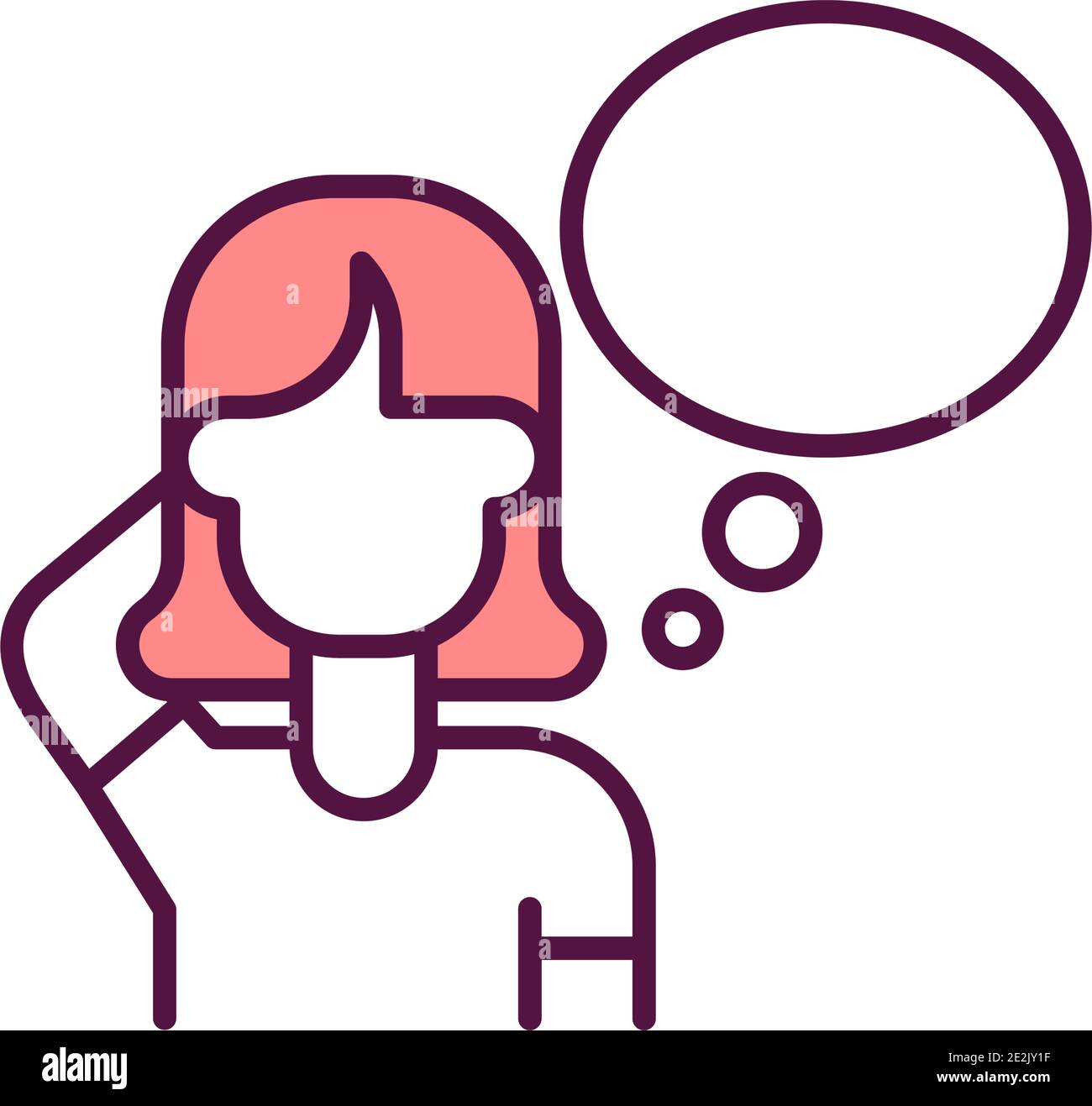 Remember thoughtful woman Stock Vector Images - Alamy