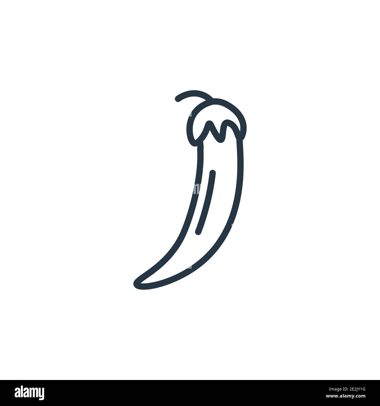 Pepper outline vector icon. Thin line black pepper icon, flat vector ...