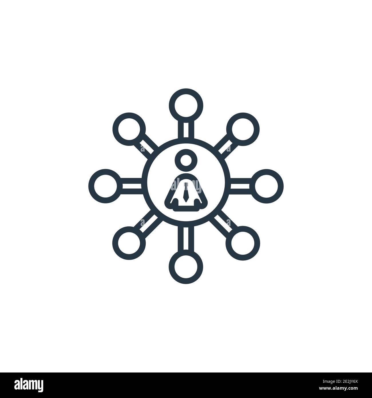 Networking outline vector icon. Thin line black networking icon, flat ...