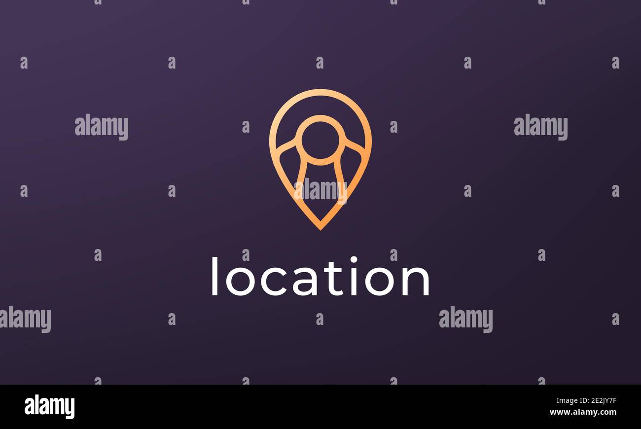 Simple pin position logo. abstract destination location icon, route ...