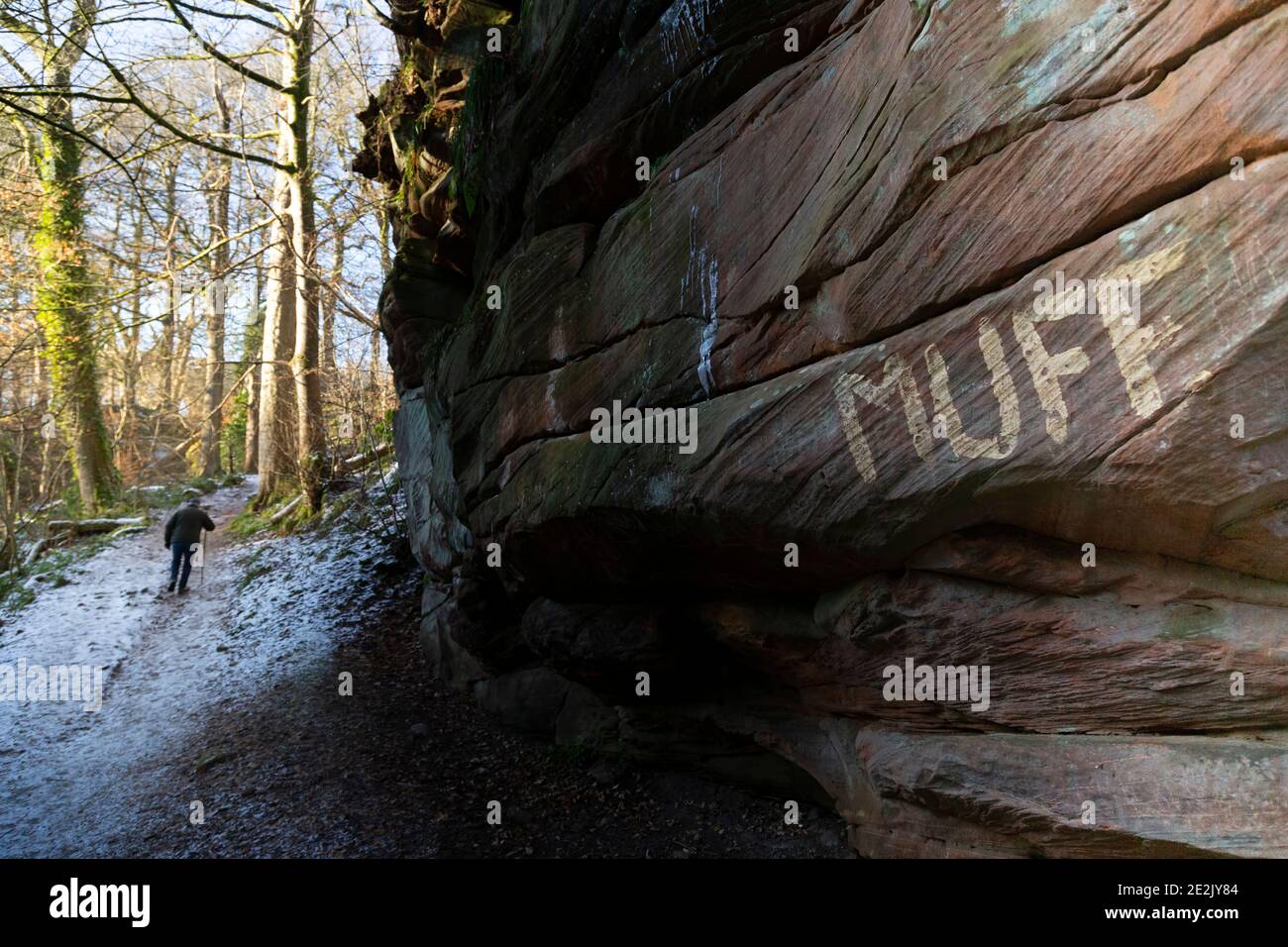graffiti on sandstone and walker Stock Photo - Alamy