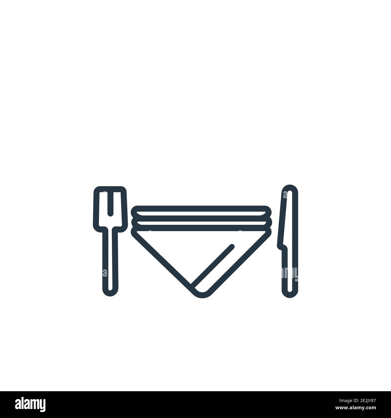 Napkins outline vector icon. Thin line black napkins icon, flat vector ...