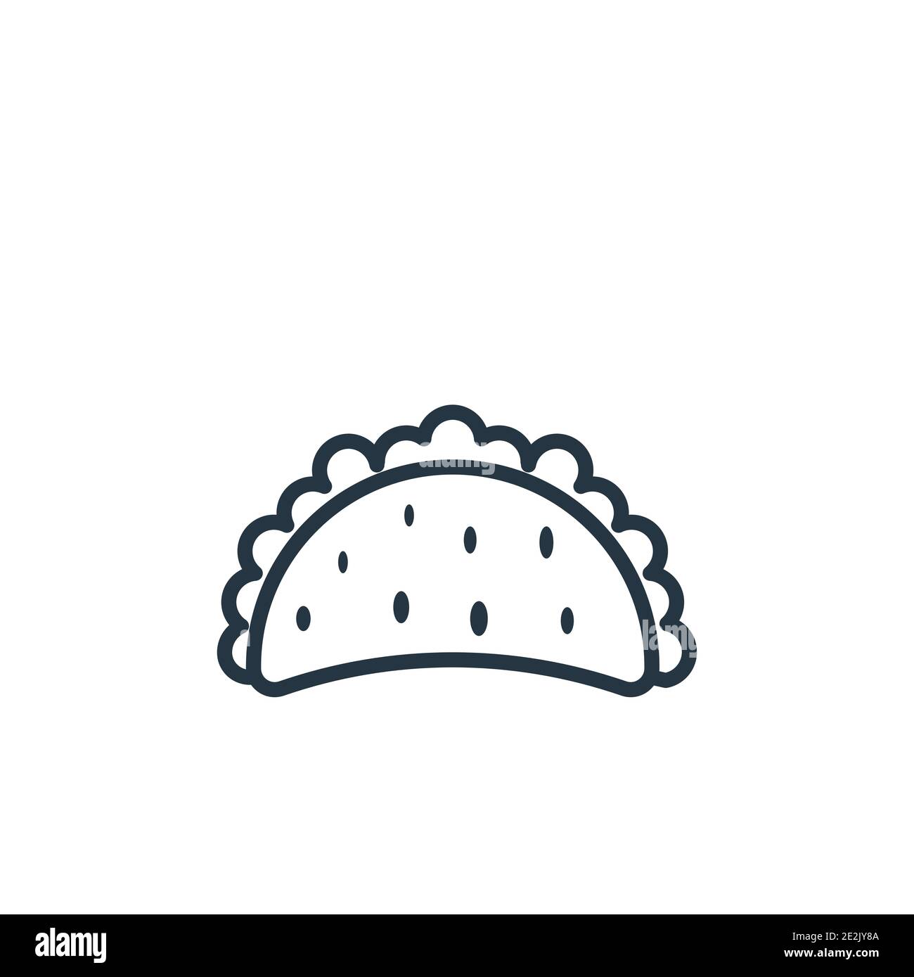 Taco outline vector icon. Thin line black taco icon, flat vector simple ...