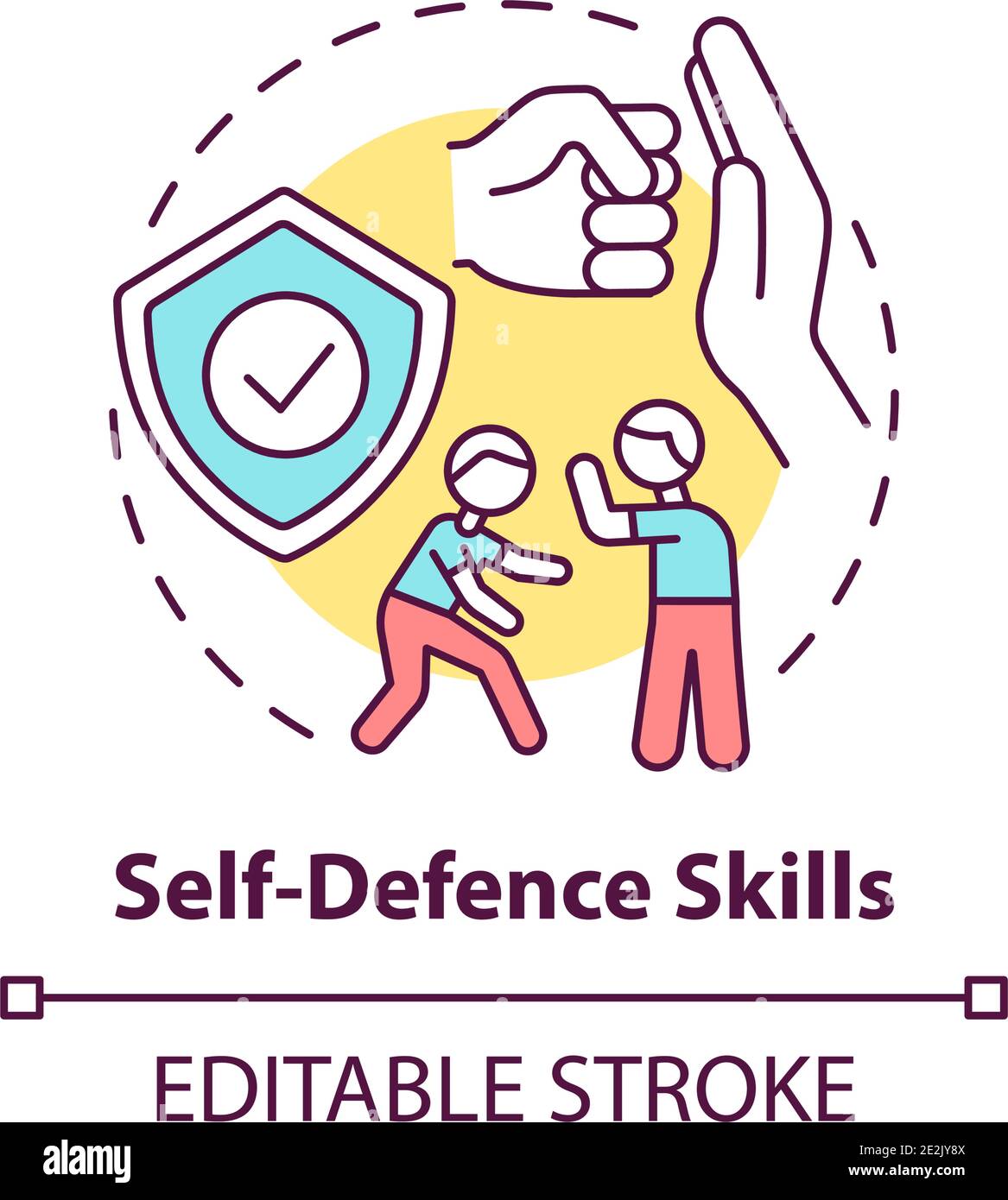 Self-defense skills concept icon Stock Vector Image & Art - Alamy