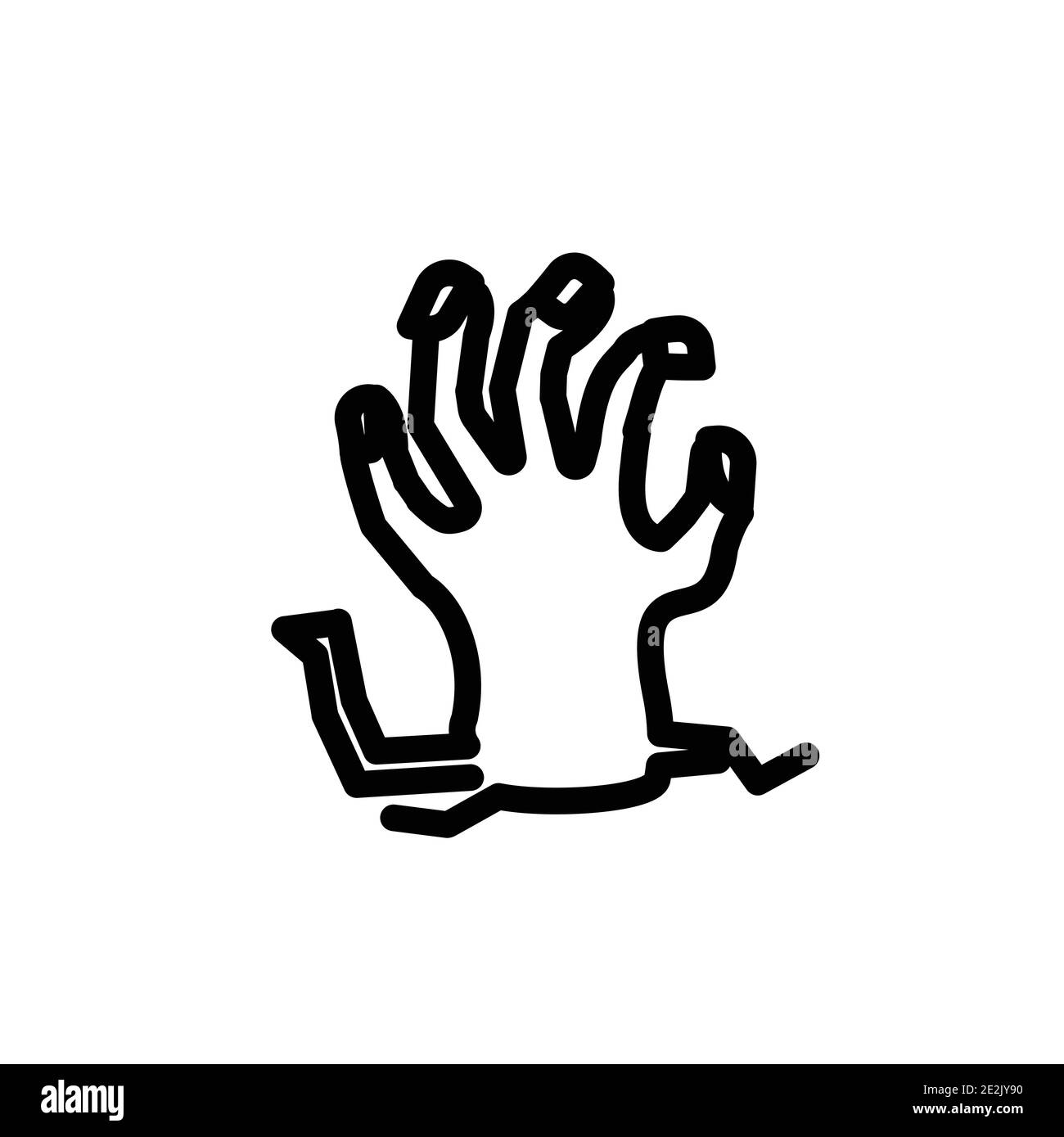 Zombie hand vector icon on white background. Flat vector zombie hand ...