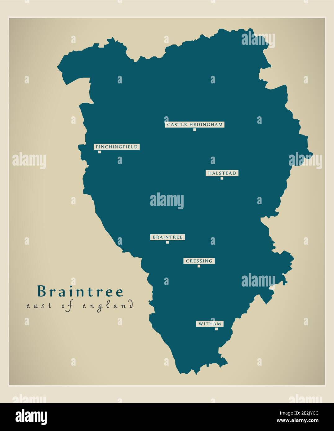 Braintree district map - England UK Stock Vector Image & Art - Alamy