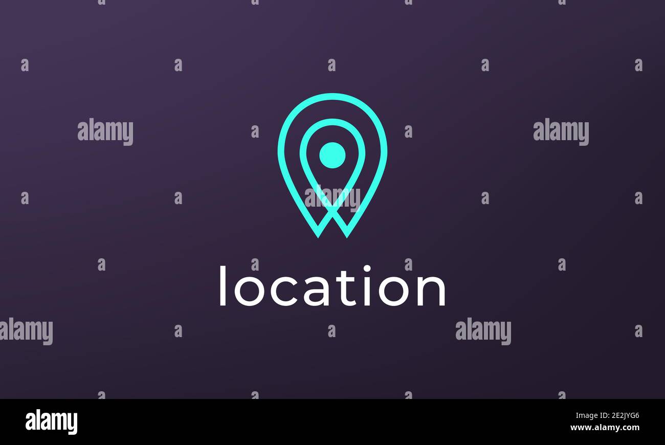 Simple pin position logo. abstract destination location icon, route ...