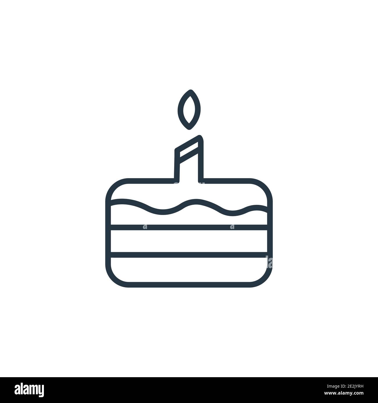 Celebration cake outline vector icon. Thin line black celebration cake ...