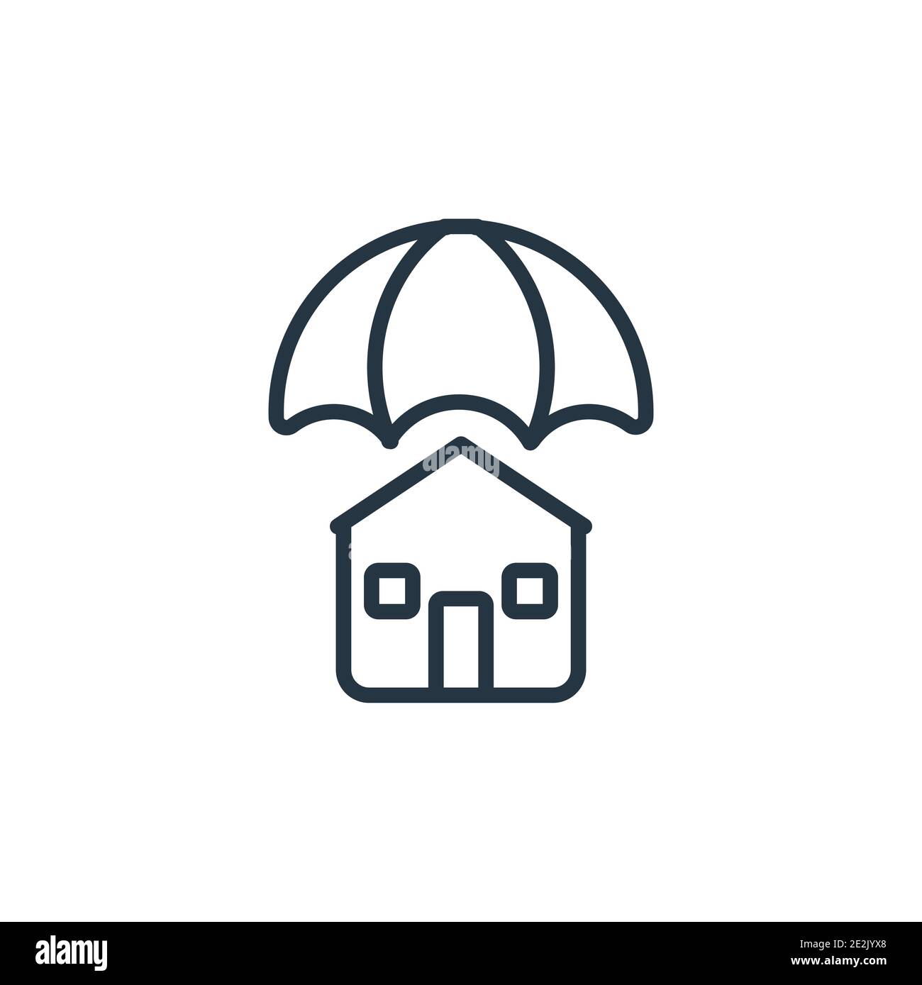 House insurance outline vector icon. Thin line black house insurance ...