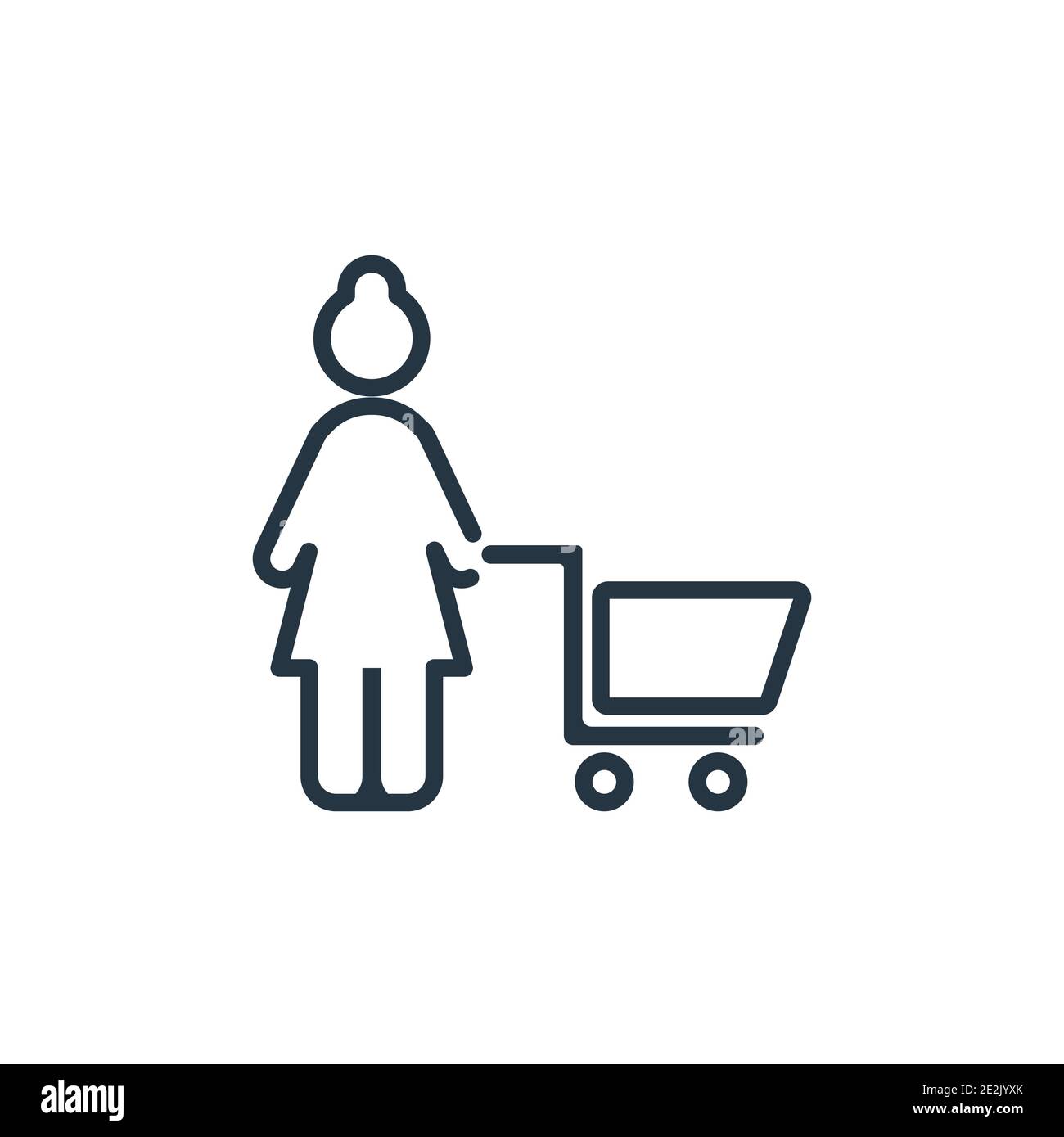 Housewife shopping outline vector icon. Thin line black housewife ... Housewife shopping outline vector icon. Thin line black housewife ...