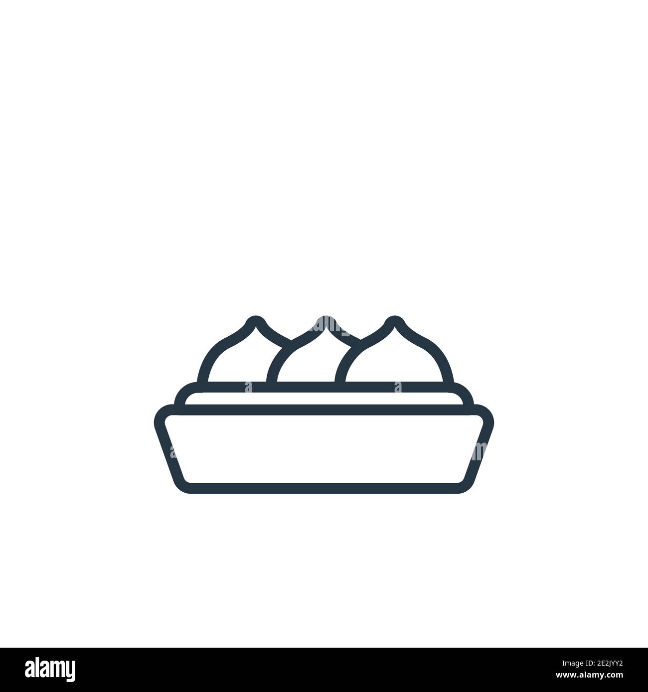 Dim sum outline vector icon. Thin line black dim sum icon, flat vector ...