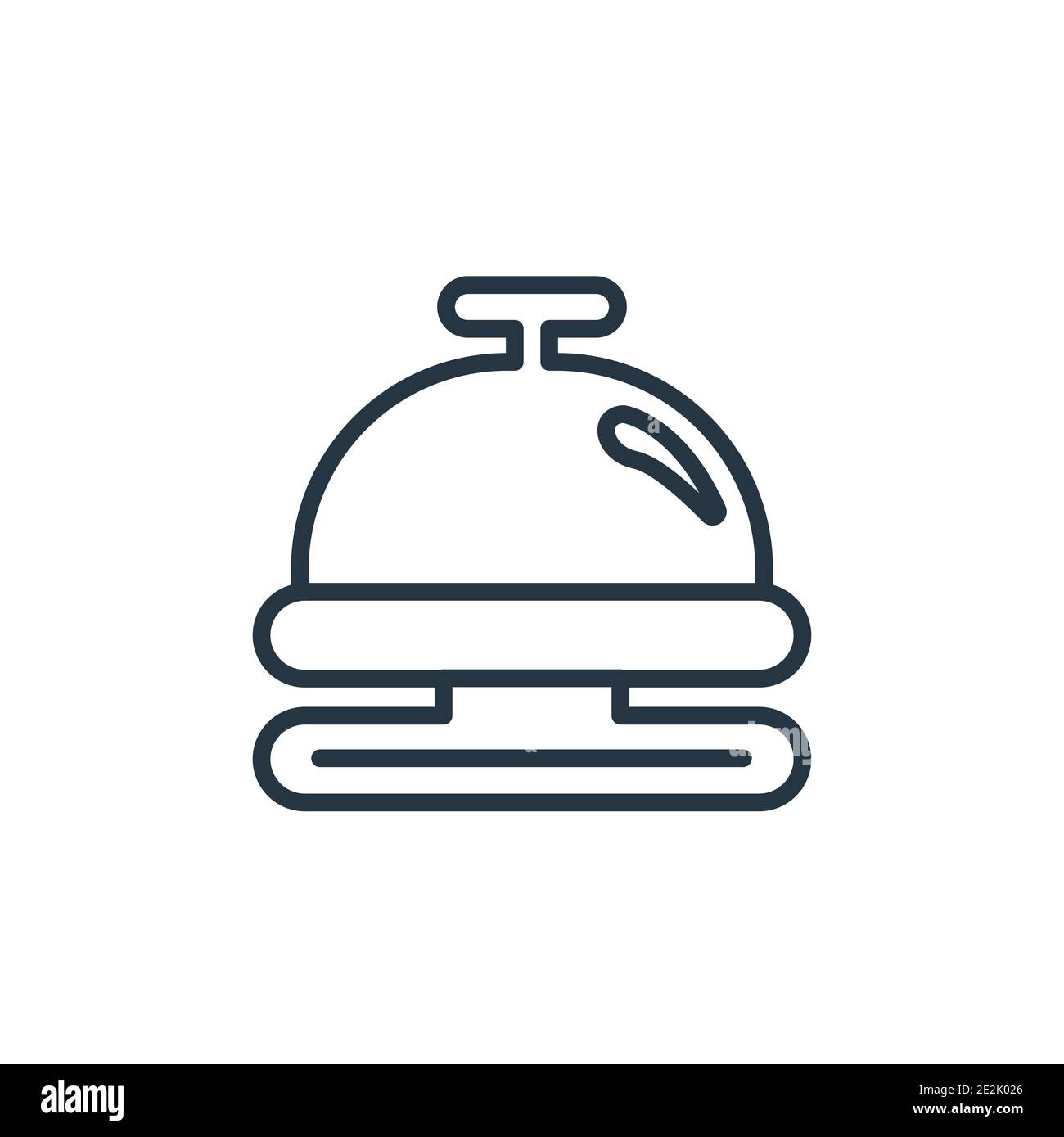Reception bell outline vector icon. Thin line black reception bell icon ...