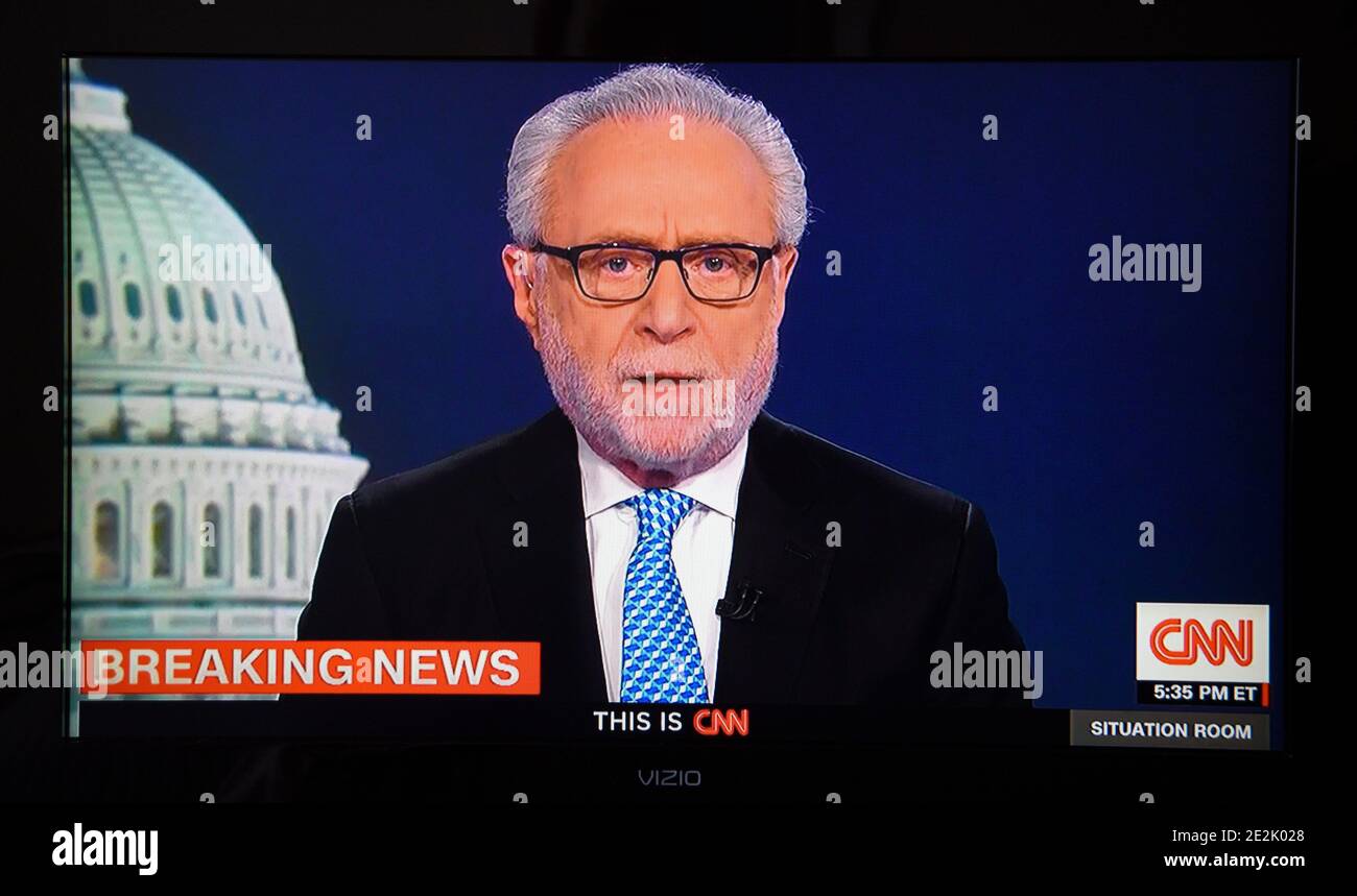 A CNN television screen shot shows news anchor Wolf Blitzer reporting ... A CNN television screen shot shows news anchor Wolf Blitzer reporting ...