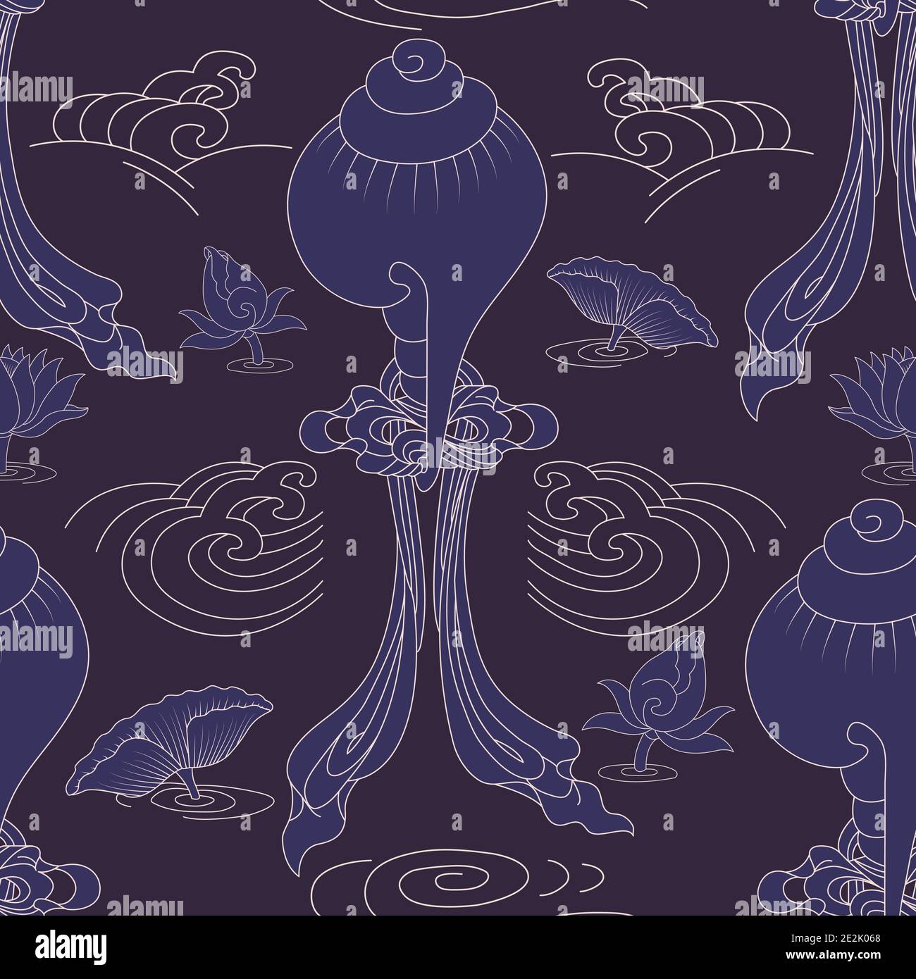 Seamless pattern with chinese water symbols Stock Vector Image & Art ...