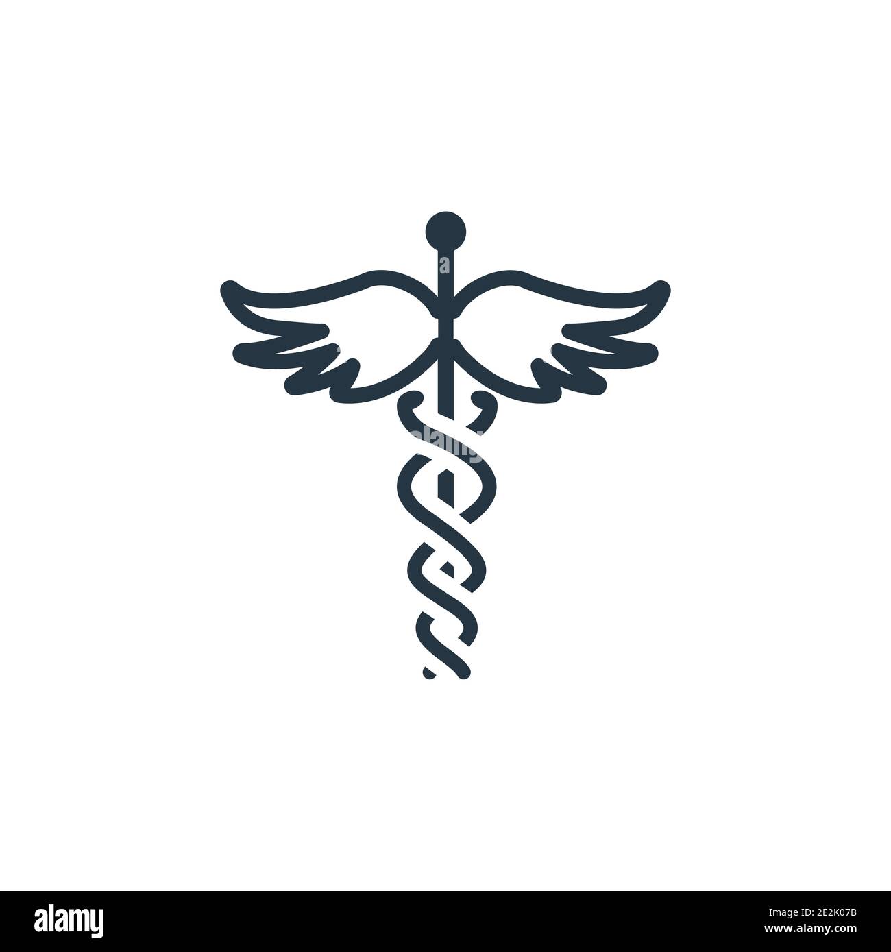 Caduceus outline vector icon. Thin line black caduceus icon, flat ...