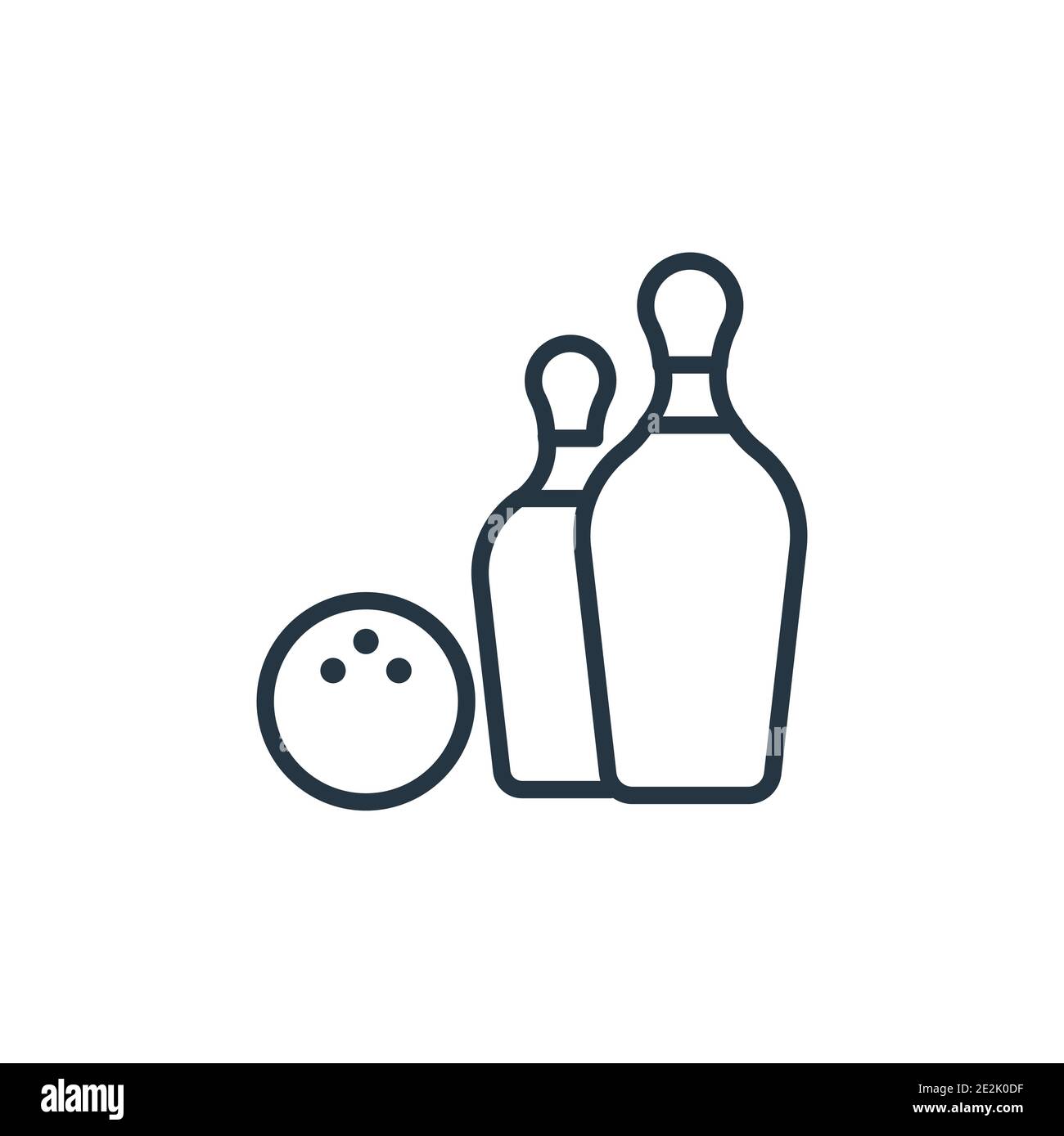 Bowling outline vector icon. Thin line black bowling icon, flat vector ...