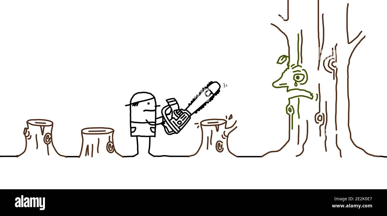 Damaging tree trunk Cut Out Stock Images & Pictures - Alamy