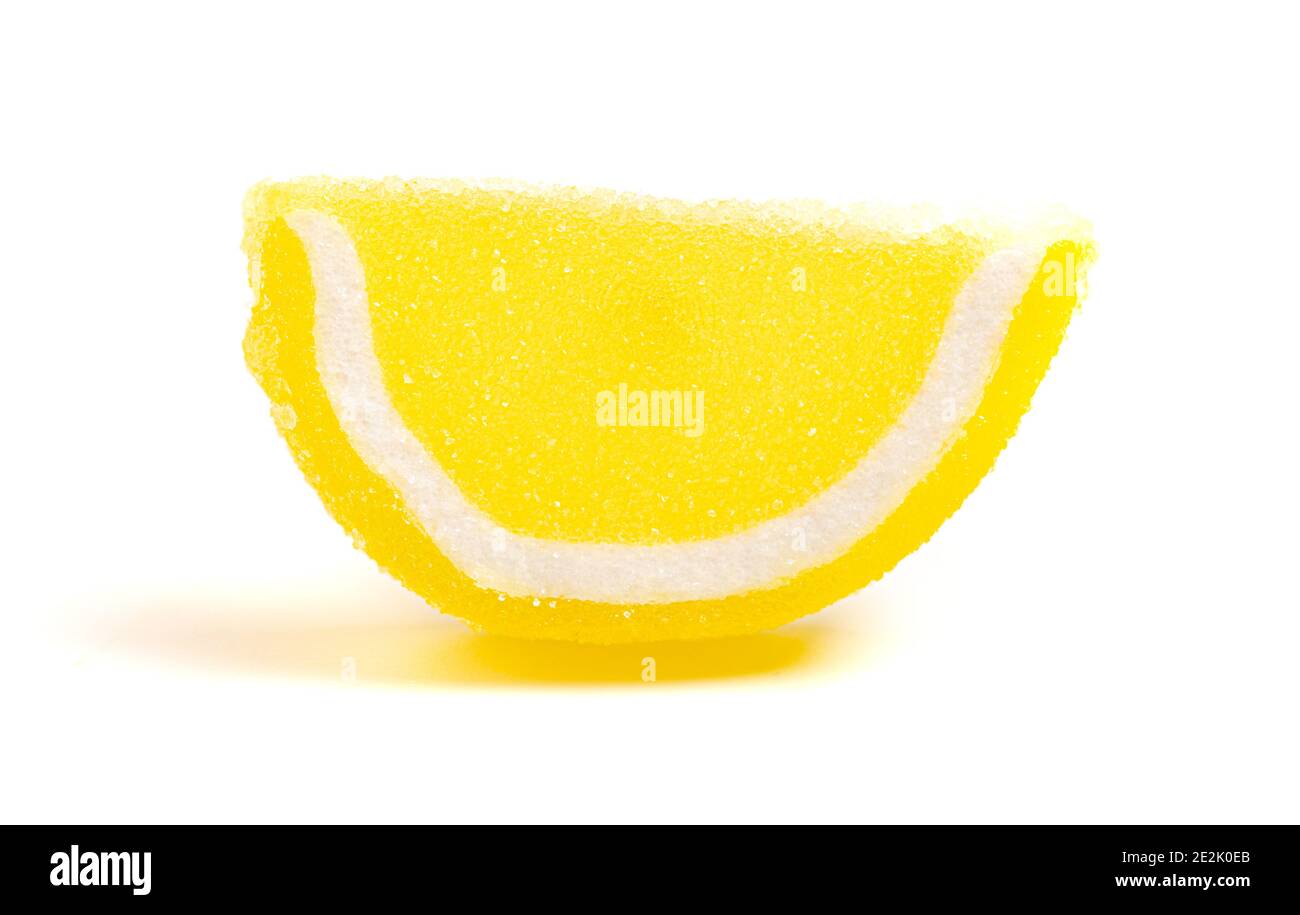 Lemon Candy Fruit Slice Isolated on a White Background Stock Photo - Alamy
