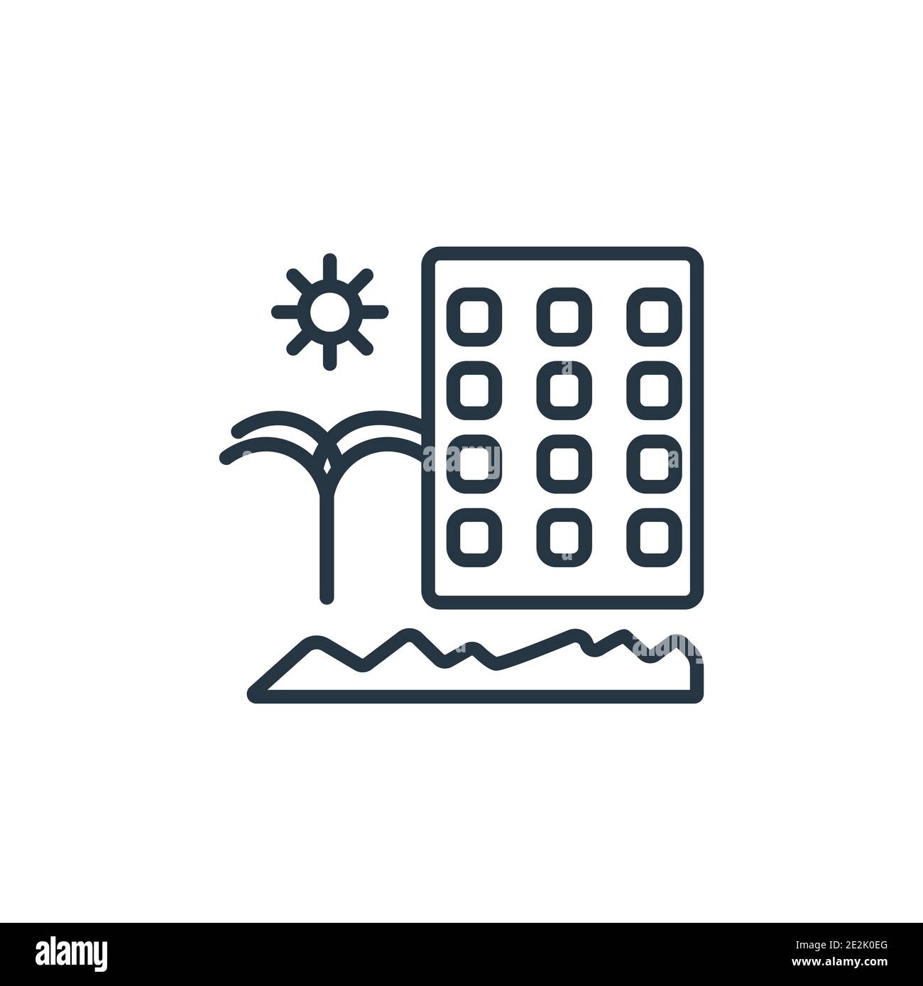 Beach hotel outline vector icon. Thin line black beach hotel icon, flat ...