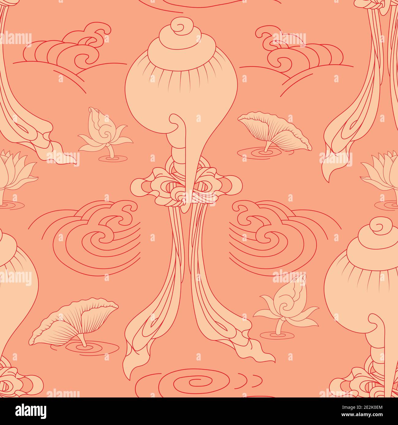 Seamless pattern with chinese water symbols Stock Vector Image & Art ...