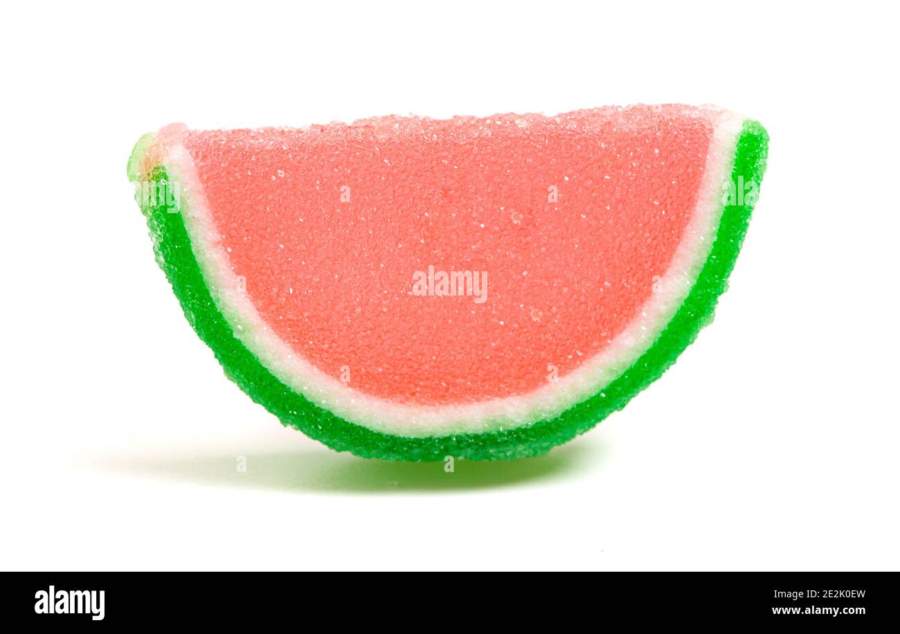 Watermelon Candy Fruit Slice Isolated on a White Background Stock Photo ...