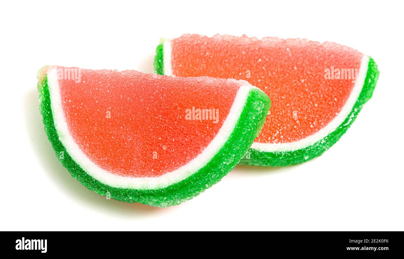 Watermelon Candy Fruit Slice Isolated on a White Background Stock Photo ...