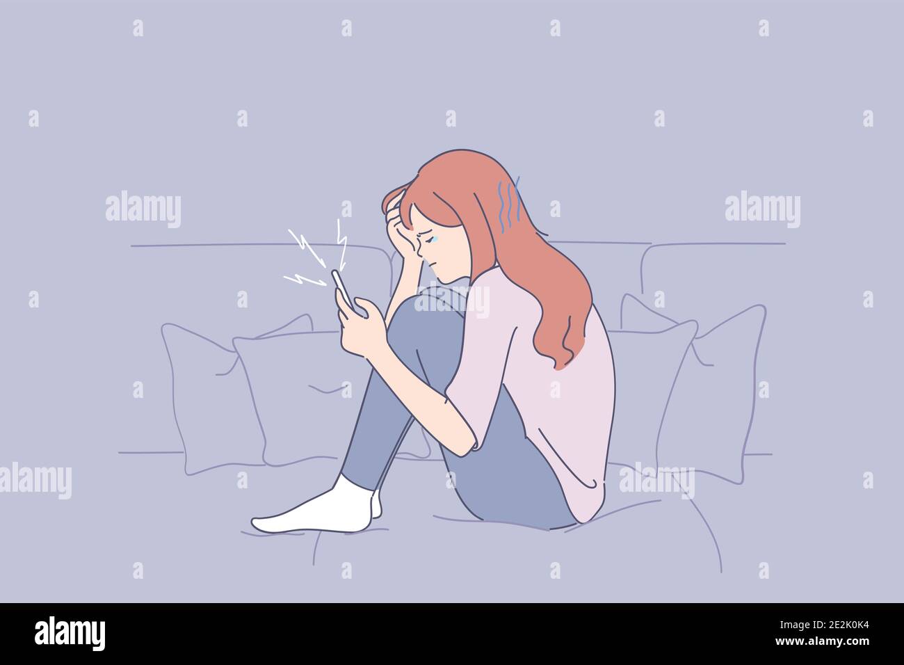 Depression, cyber victim of bullying concept Stock Vector Image & Art ...
