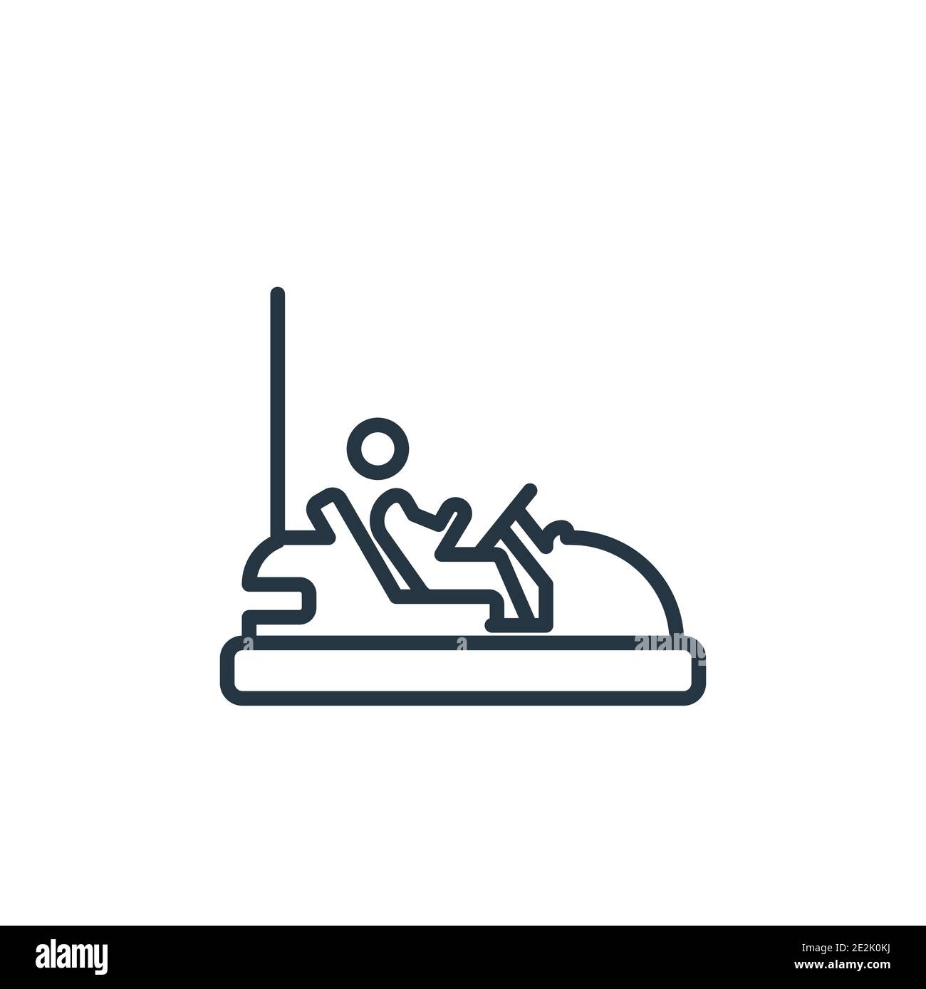 Bumper car outline vector icon. Thin line black bumper car icon, flat ...