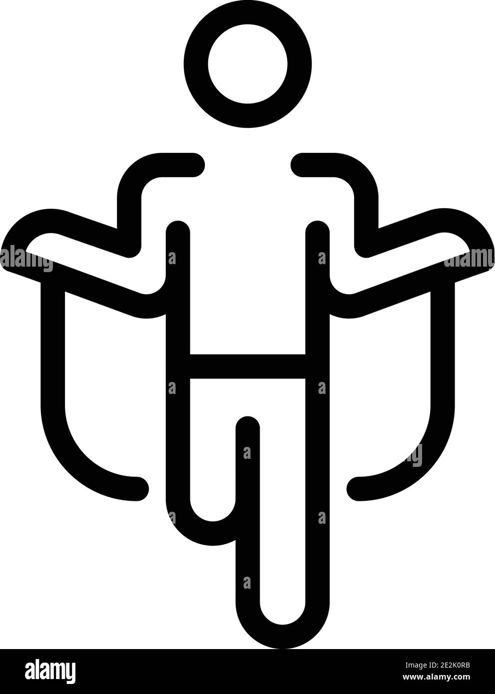 Jumping man icon. Outline jumping man vector icon for web design ...