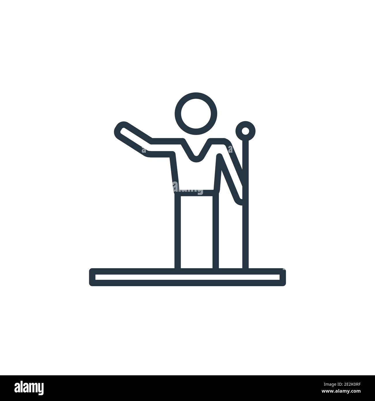 Concert outline vector icon. Thin line black concert icon, flat vector ...