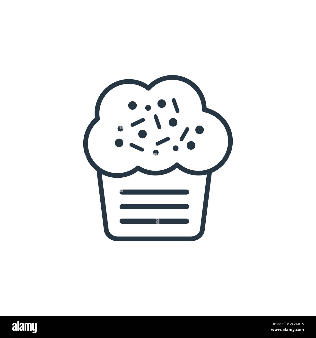 Muffin bake outline vector icon. Thin line black muffin bake icon, flat ...