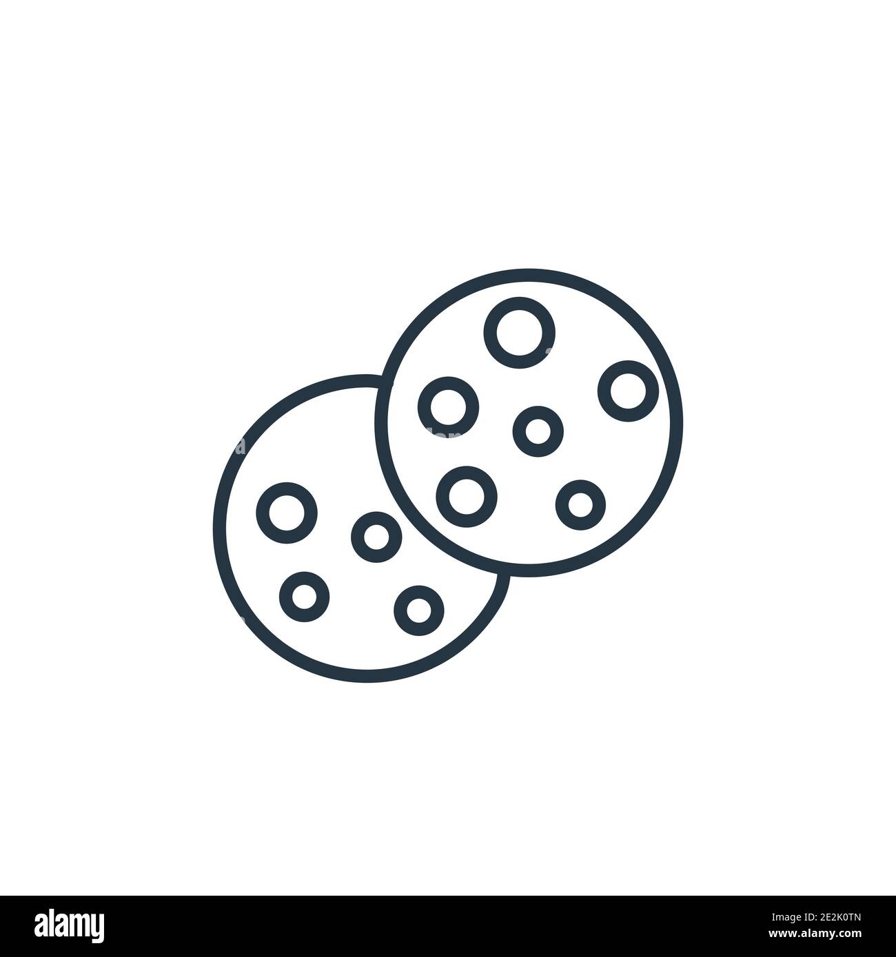 Biscuits outline vector icon. Thin line black biscuits icon, flat ...