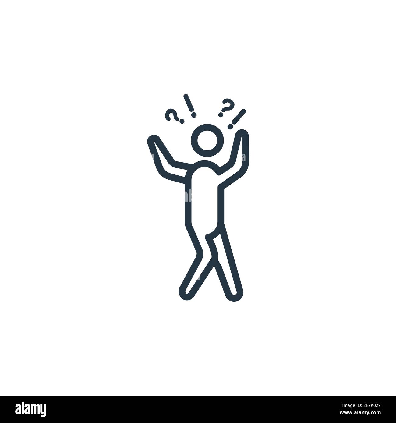 Surprised human outline vector icon. Thin line black surprised human ...