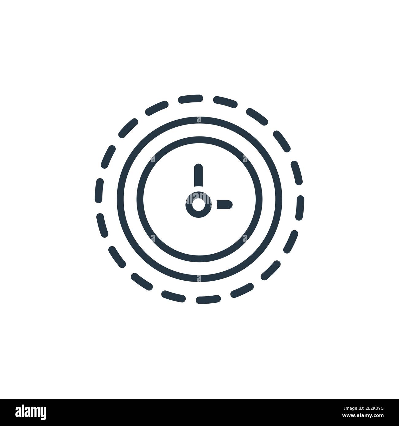 Timing outline vector icon. Thin line black timing icon, flat vector ...