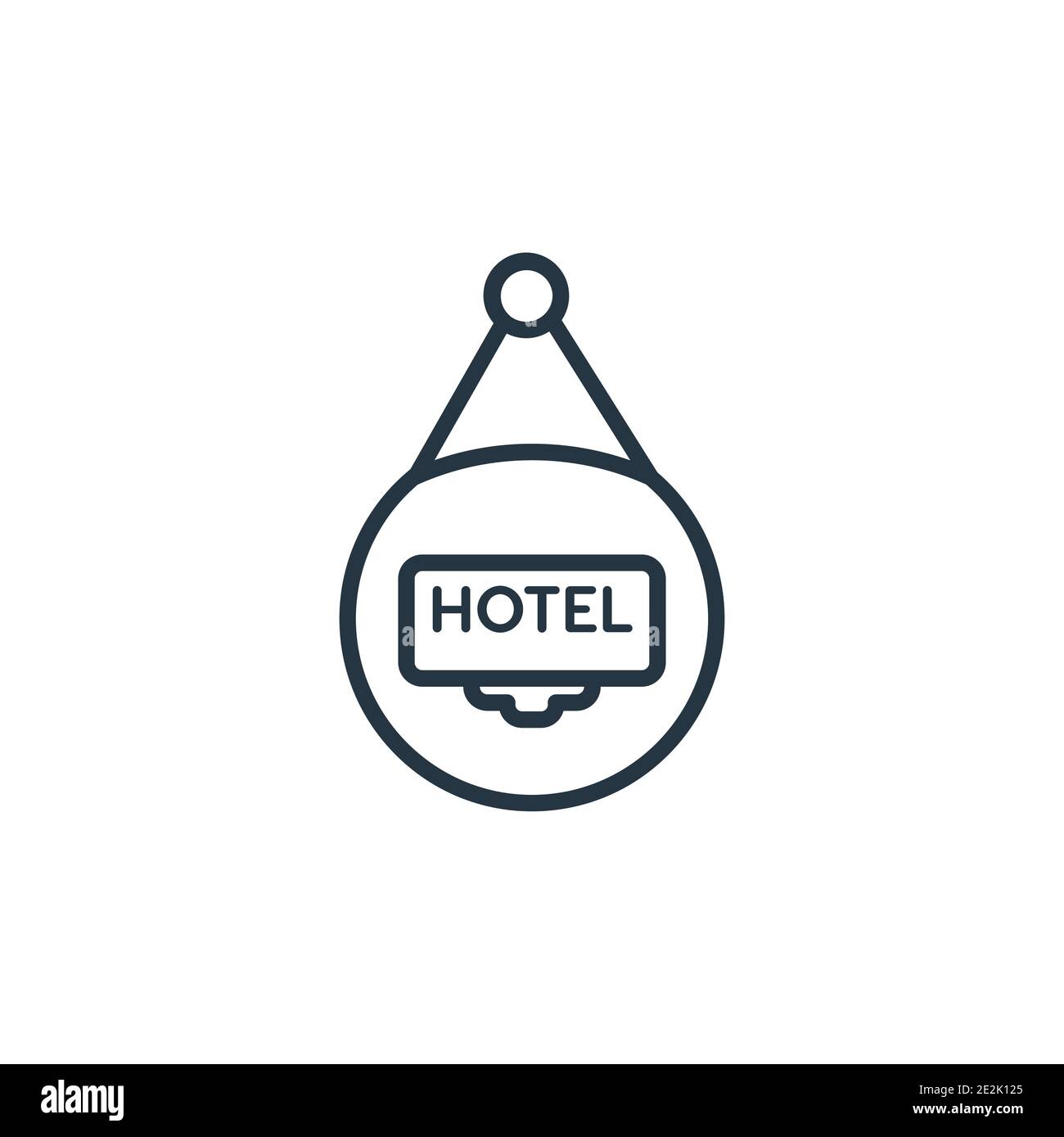 Hotel signal outline vector icon. Thin line black hotel signal icon ...