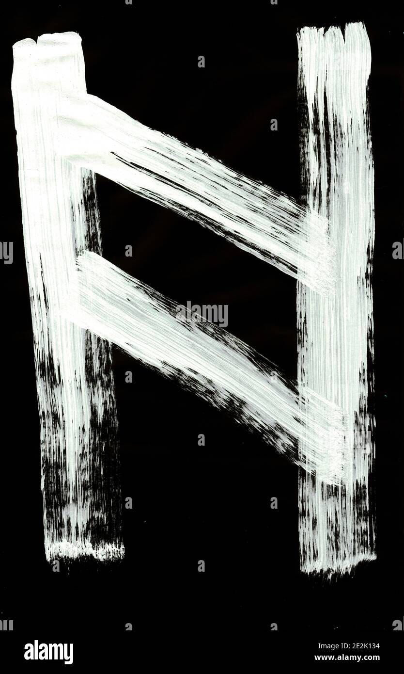 Macromannic Runes H Hagale 002 Inverted Stock Photo - Alamy