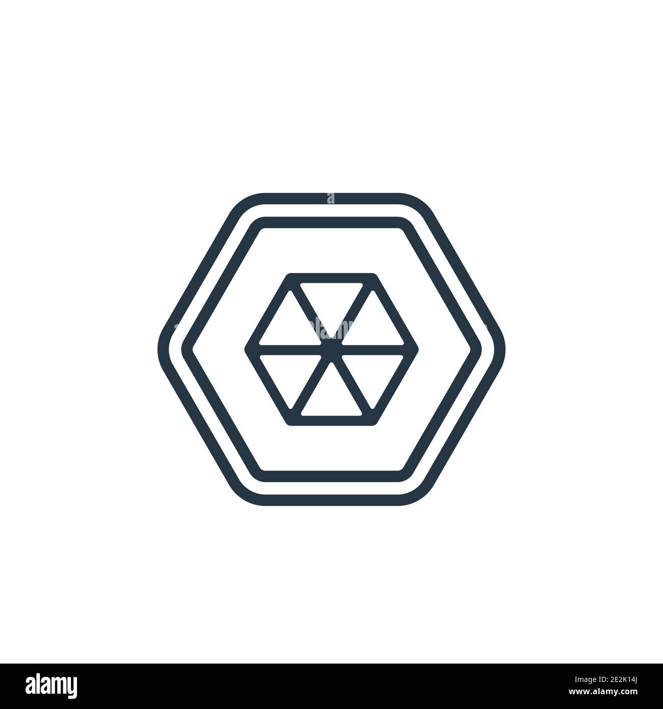 Octagon outline vector icon. Thin line black octagon icon, flat vector ...