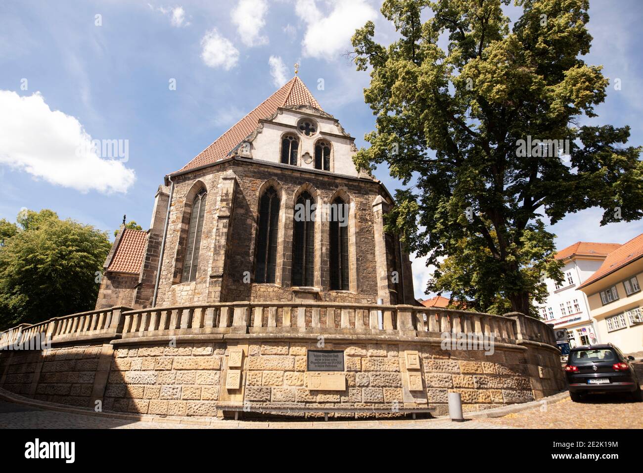 The Bach church in the center of the town of Arnstadt in the region of ...