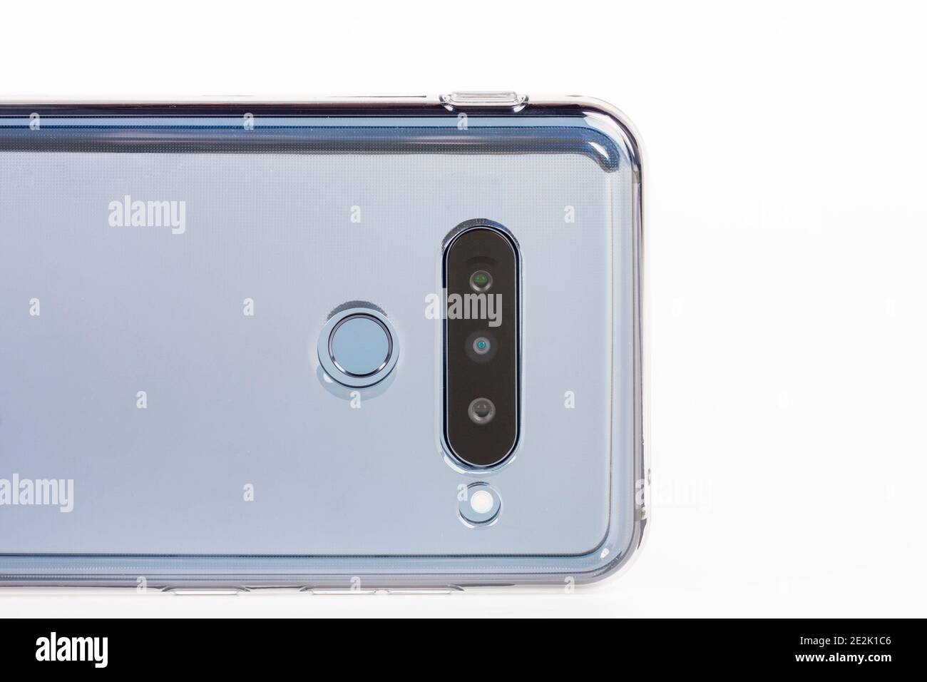 Touchscreen triple camera smartphone in silicone cover. Super Wide ...