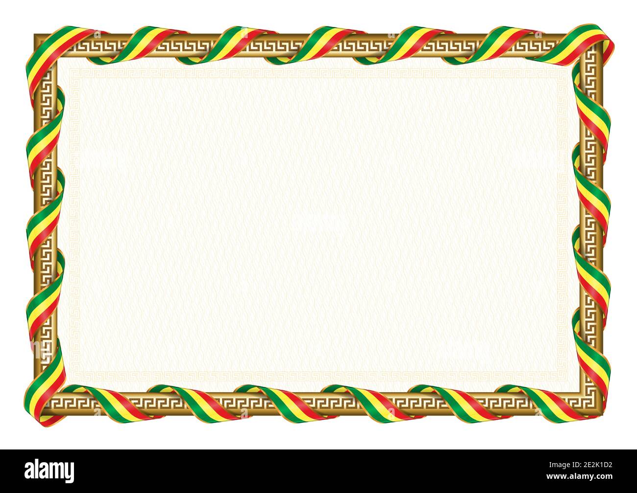 Horizontal frame and border with Senegal flag, template elements for ...
