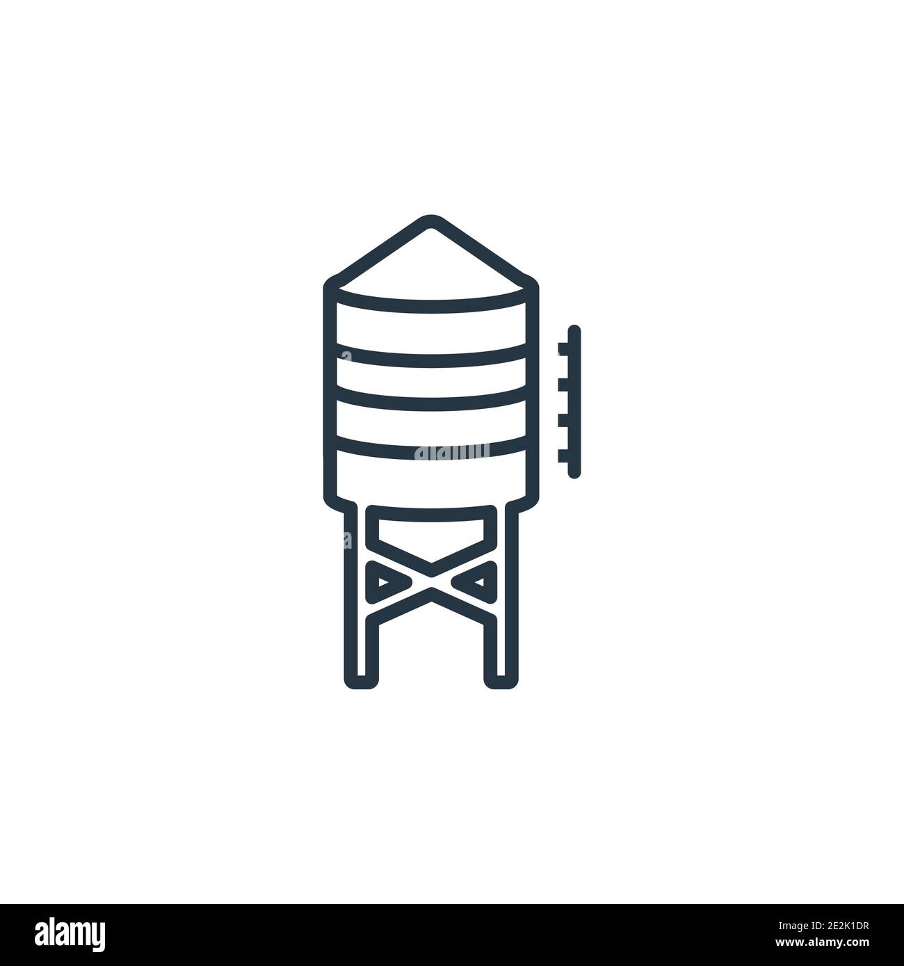 Water tank outline vector icon. Thin line black water tank icon, flat ...