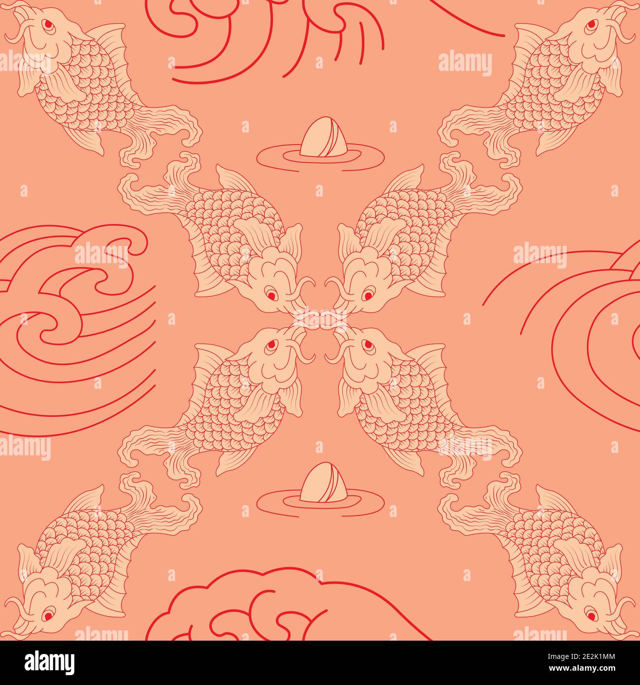 Seamless pattern with chinese water symbols Stock Vector Image & Art ...