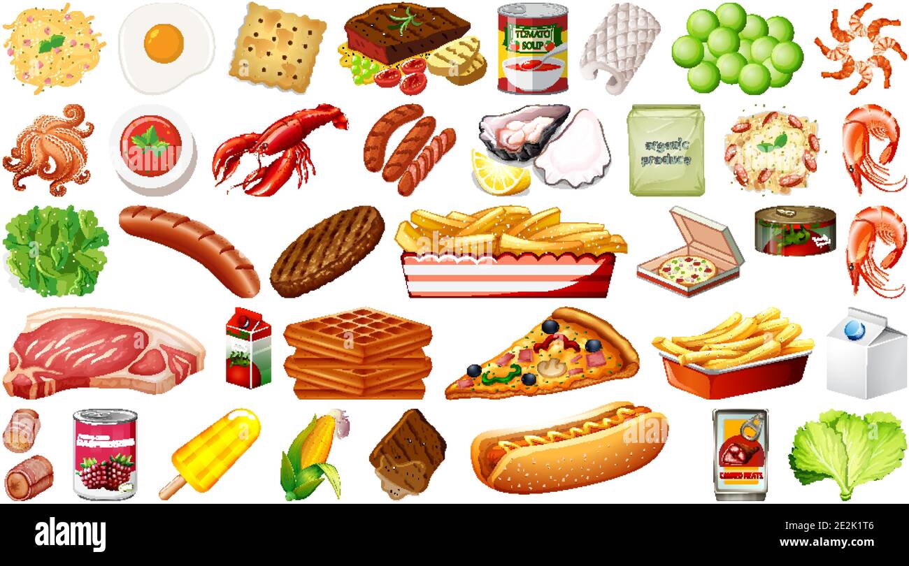 Set of food isolated illustration Stock Vector Image & Art - Alamy