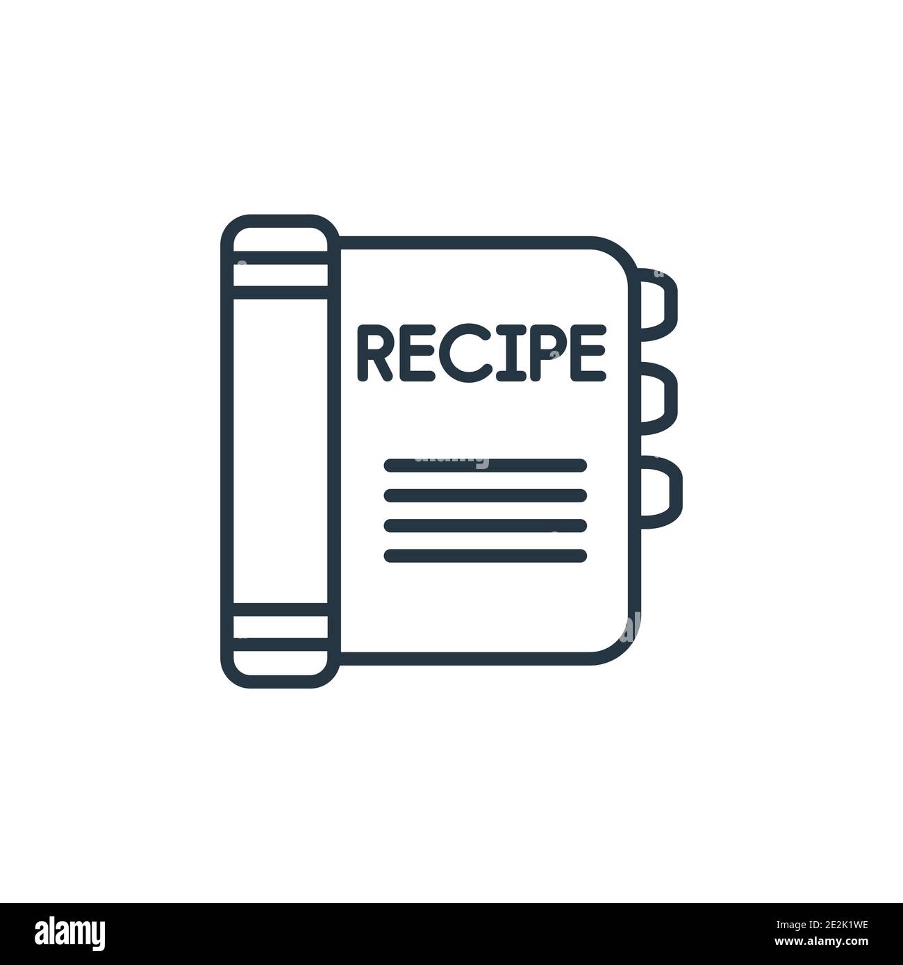 Recipe outline vector icon. Thin line black recipe icon, flat vector ...