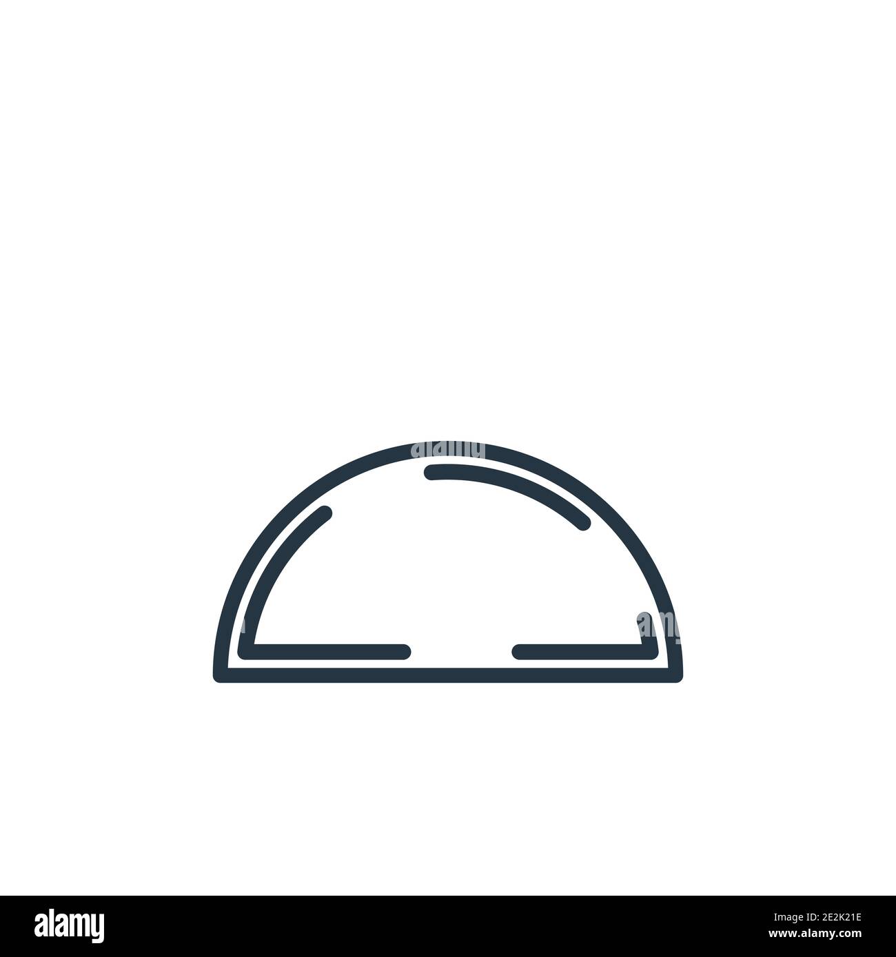 Semicircle outline vector icon. Thin line black semicircle icon, flat ...