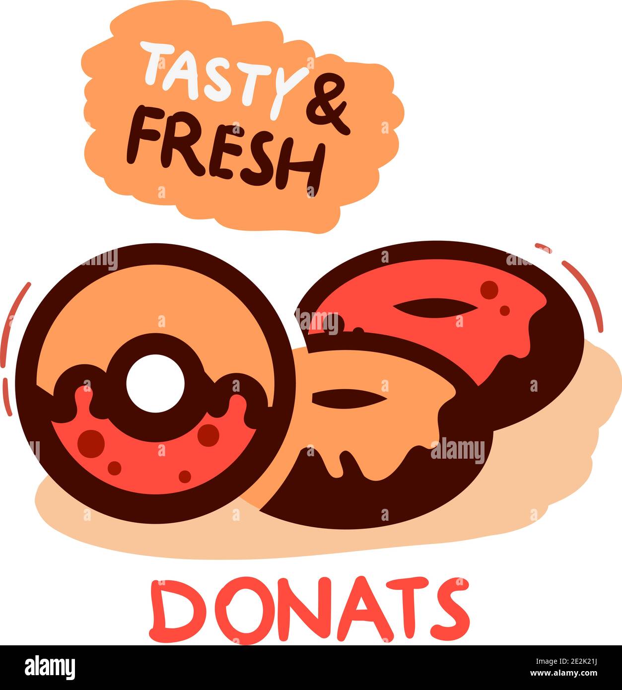 Set of cartoon donuts isolated on white background. Vector illustration ...